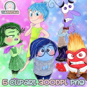 Set of Inside Out Clip Art PNG, Hand Drawn Cartoon Clipart Sublimation ...