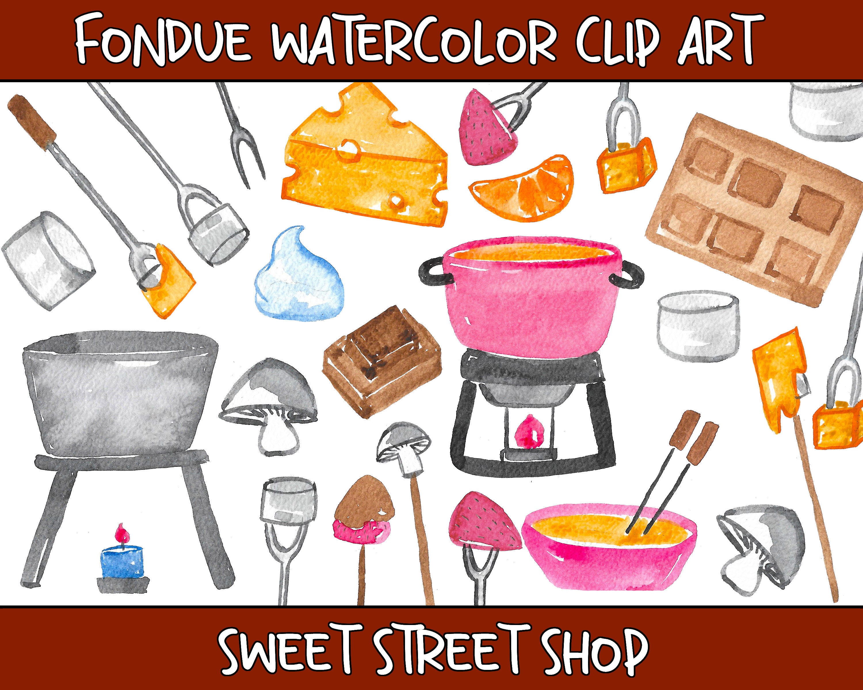Fondue Au Chocolat Clipart Flowers