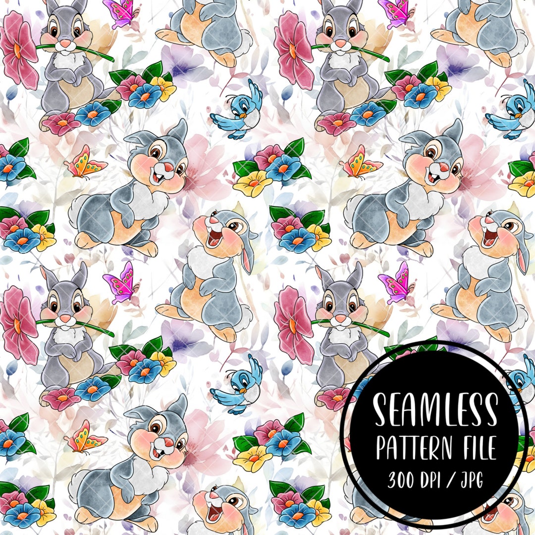 Bambi Thumper Seamless Pattern, Digital Paper Background Download Free ...
