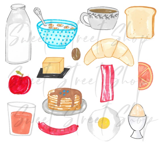 Watercolor Breakfast Clipart Breakfast Clipart Brunch, 42% OFF