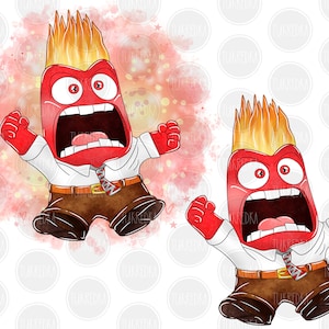 Inside Out Anger Clip Art PNG, Hand Drawn Cartoon Clipart Sublimation ...