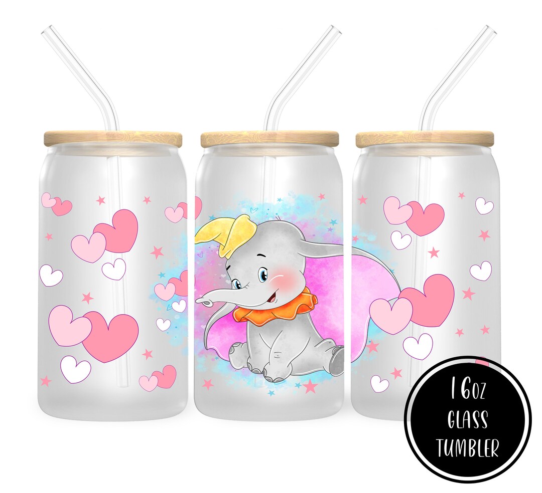 Dumbo Cup PNG File DIGITAL DOWNLOAD 16oz Glass Tumbler Design, 16oz ...