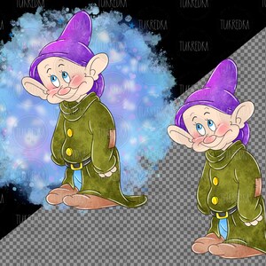 Dopey Princess Snow White Clip Art PNG, Cartoon Clipart Sublimation PNG ...