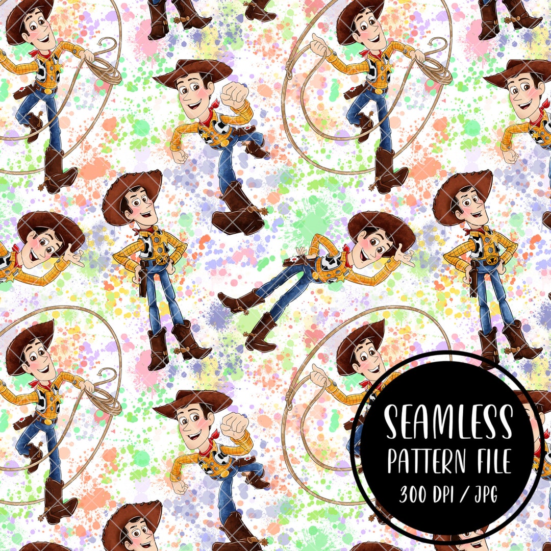 Toy Story Buzz Lightyear Woody Seamless Pattern, Digital Paper Background Download JPG - Etsy