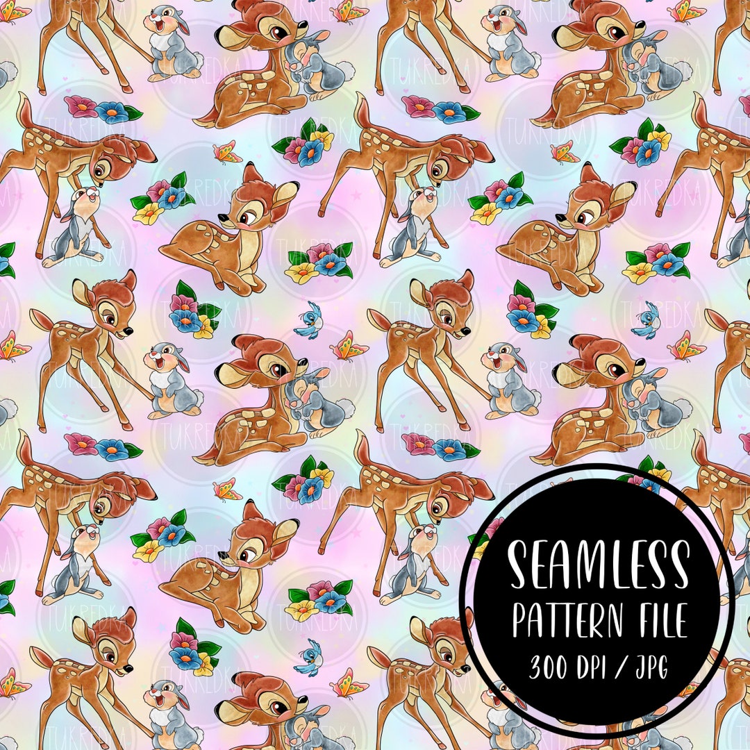 Bambi Thumper Seamless Pattern, Digital Paper Background Download Free ...