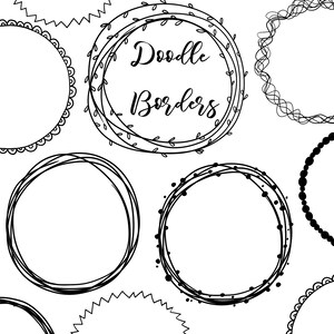Frames Doodle Border Clipart Handpainted Digital Clipart Frame Design ...