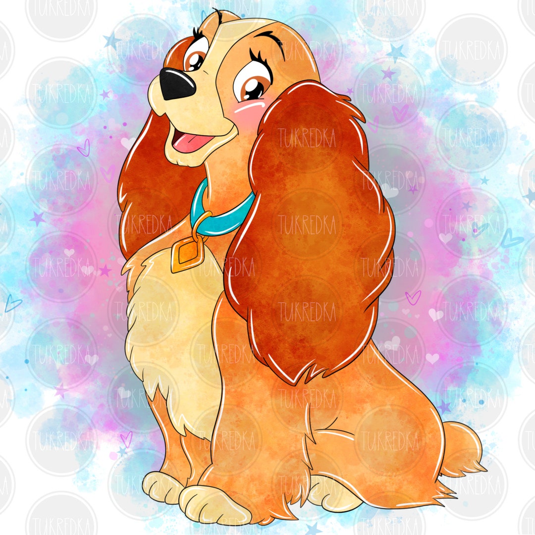 Lady and the Tramp Clip Art PNG, Cartoon Sublimation PNG Clipart ...