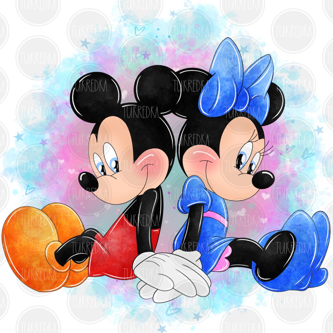 Mickey and Minnie Mouse Clipart, PNG Clip Art, Cartoon Sublimation PNG ...