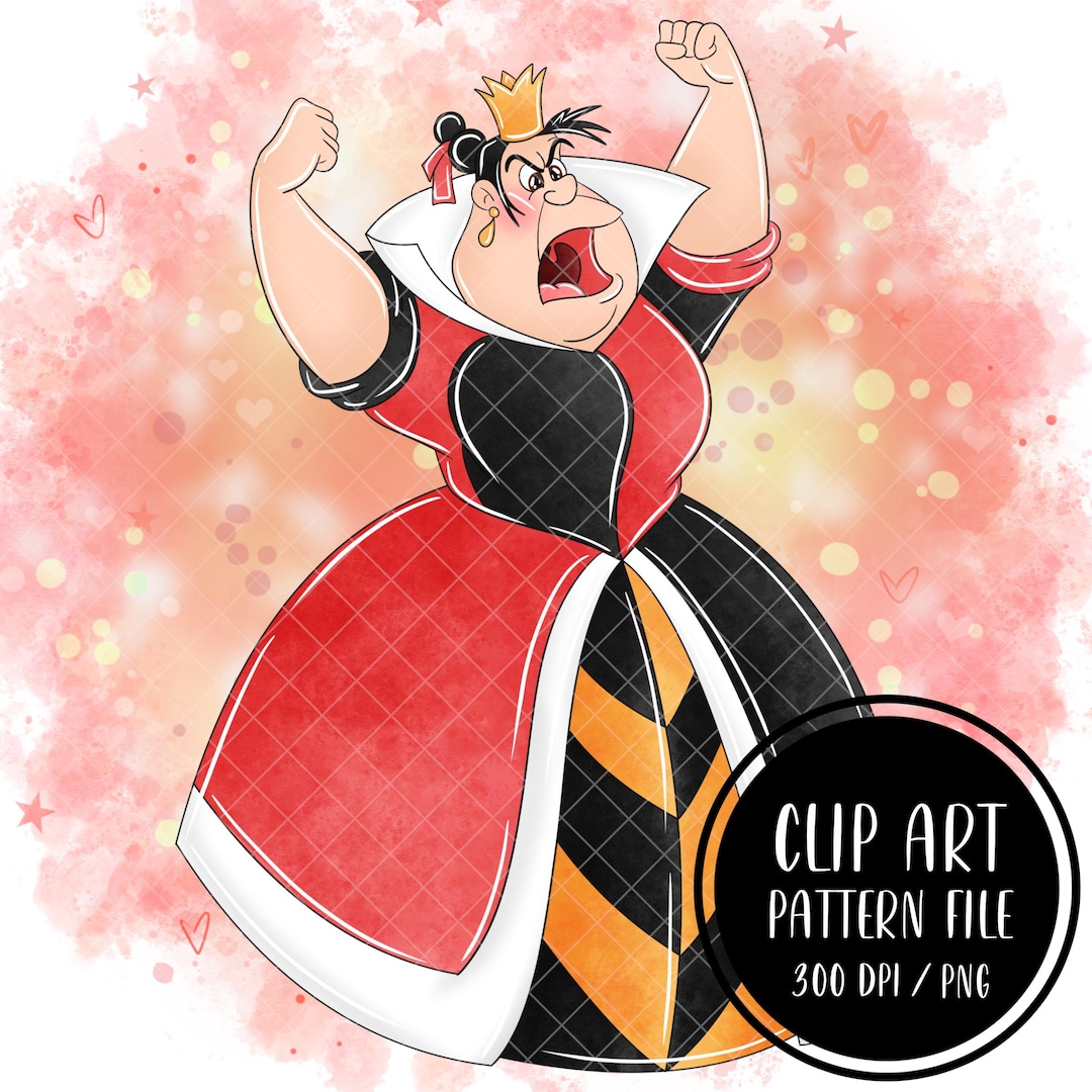 Princess Villain Queen of Hearts Alice in Wonderland Clip Art PNG ...