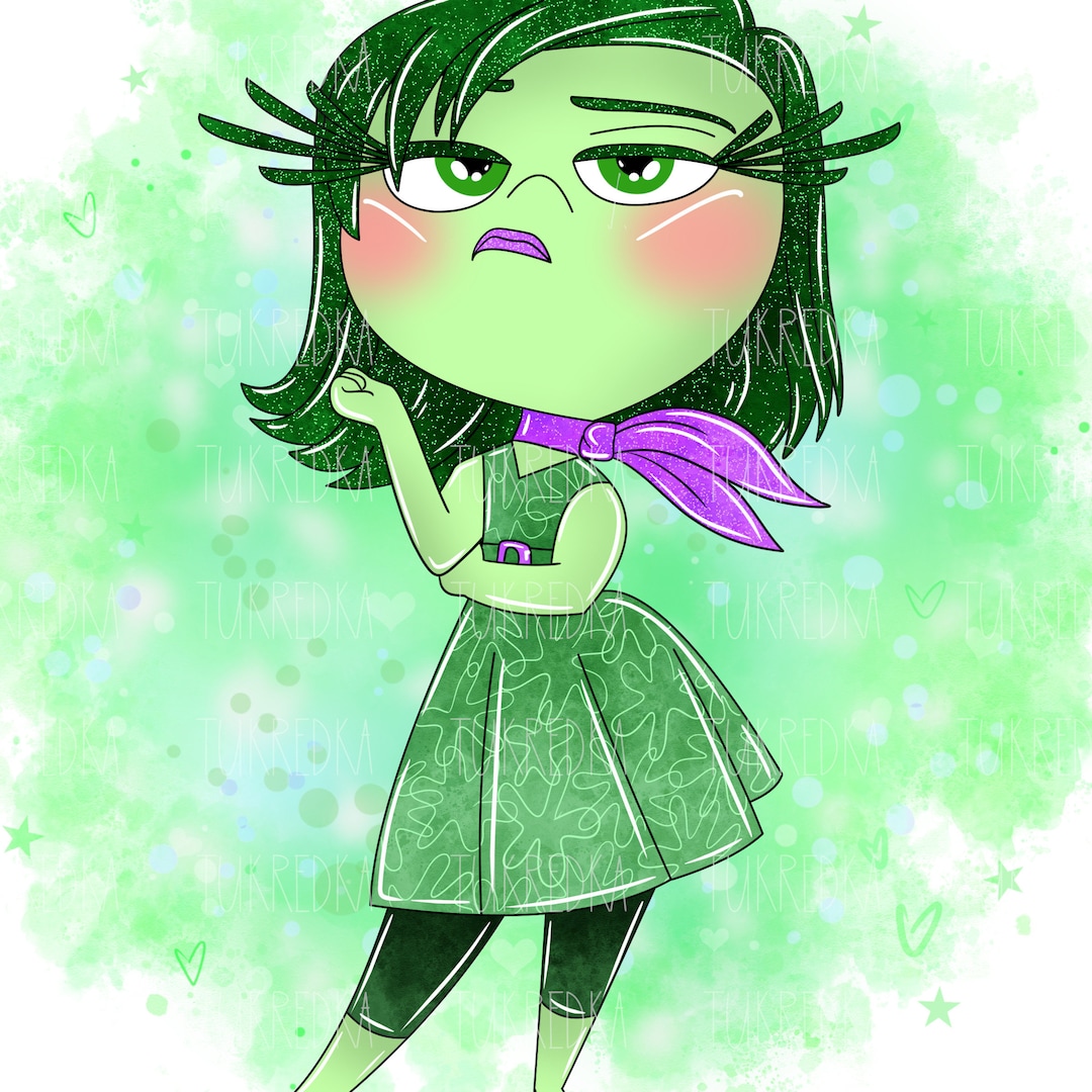 Inside Out Disgust Clip Art PNG, Hand Drawn Cartoon Clipart Sublimation ...