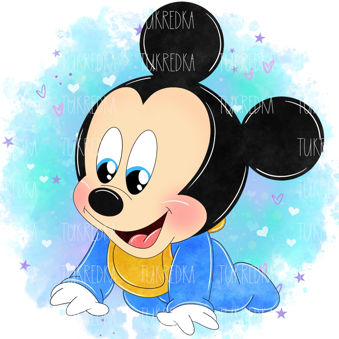 Baby Mickey Mouse Clipart, PNG Clip Art, Cartoon Sublimation PNG - Etsy