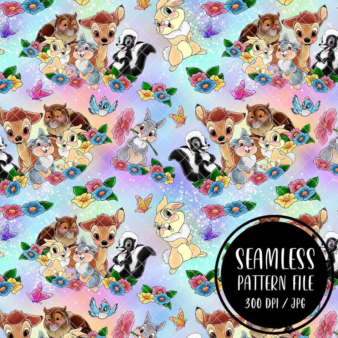 Bambi Thumper Seamless Pattern, Digital Paper Background Download Free ...
