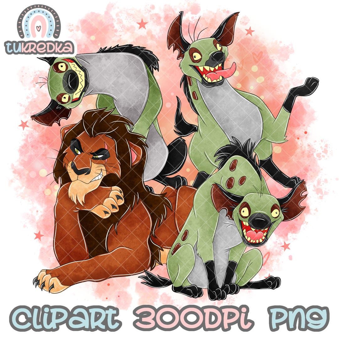 The Lion King Scar Hyena Clip Art PNG, Cartoon Sublimation PNG Clipart ...