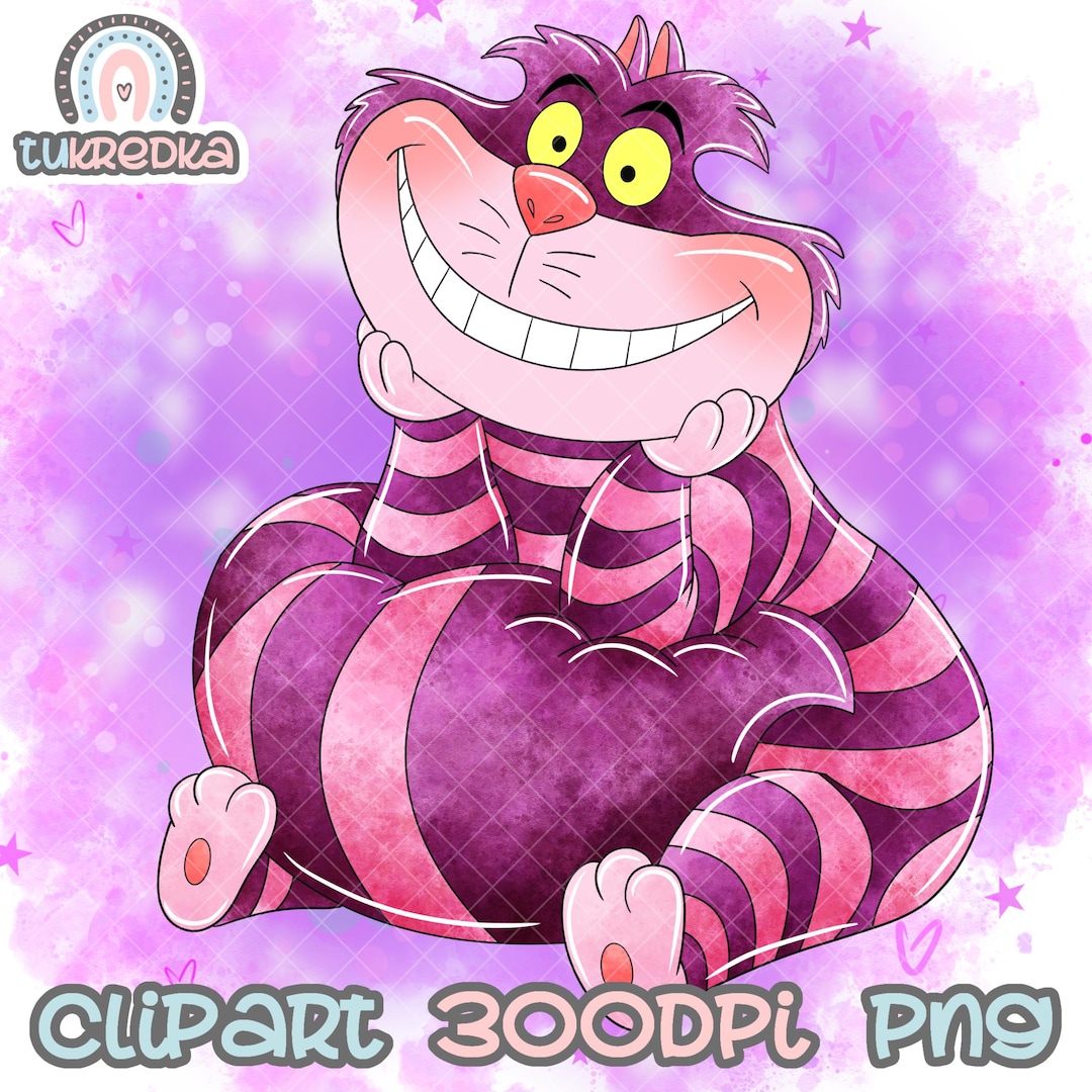 Alice in Wonderland the Cheshire Cat Clip Art PNG, Cartoon Sublimation ...
