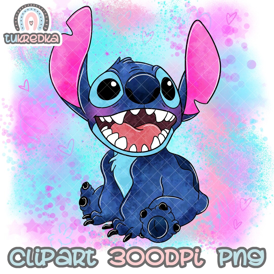 Stitch Cute Clip Art PNG, Cartoon Clipart Sublimation PNG Cartoon Art ...