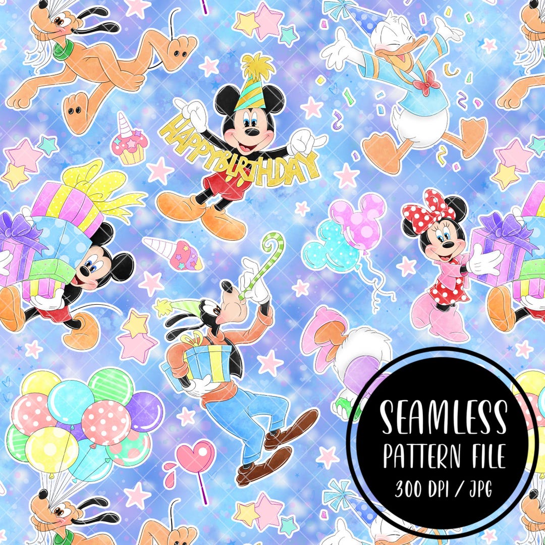 Mickey Minnie Seamless Pattern, Digital Paper Background Download ...