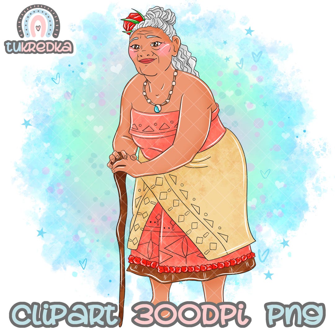 Gramma Tala Moana Clip Art Sublimation PNG Clipart, Vaiana Clipart ...
