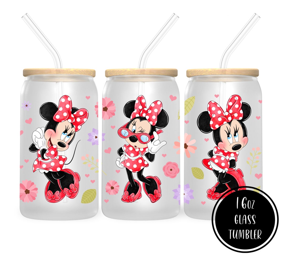 Minnie Mouse Cup PNG File DIGITAL DOWNLOAD 16oz Glass Tumbler Design ...