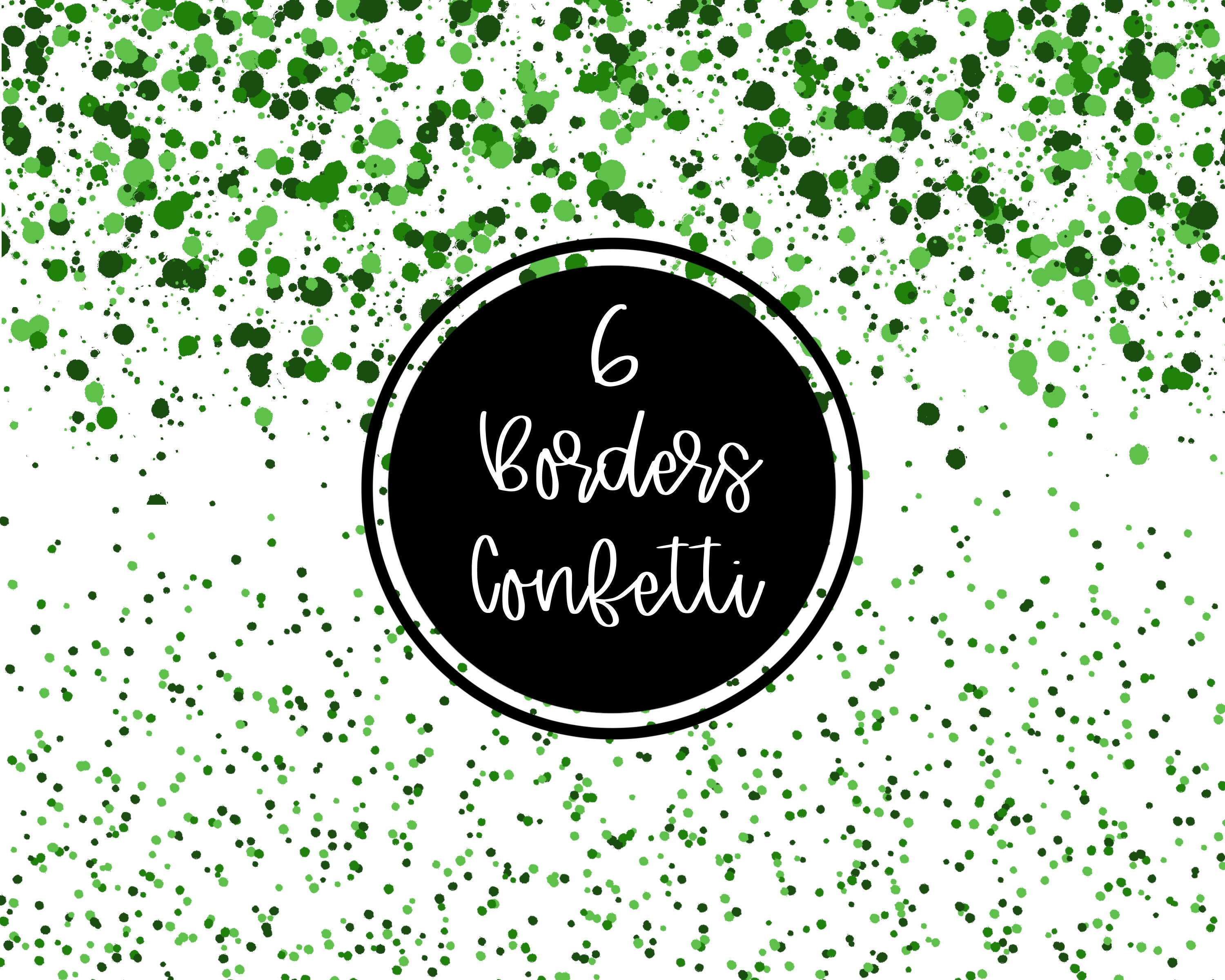 Digital Confetti Green Border Confetti Clipart Confetti Invitation ...