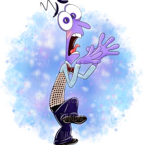 Inside Out Fear Clip Art PNG, Hand Drawn Cartoon Clipart Sublimation ...