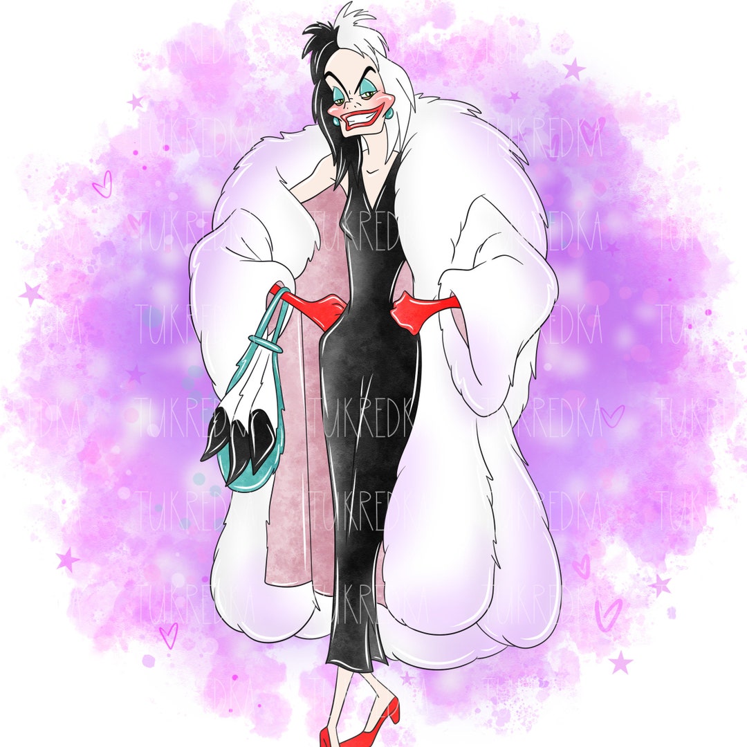 101 Dalmatians Cruella De Vil Clip Art PNG, Cartoon Clipart Sublimation ...