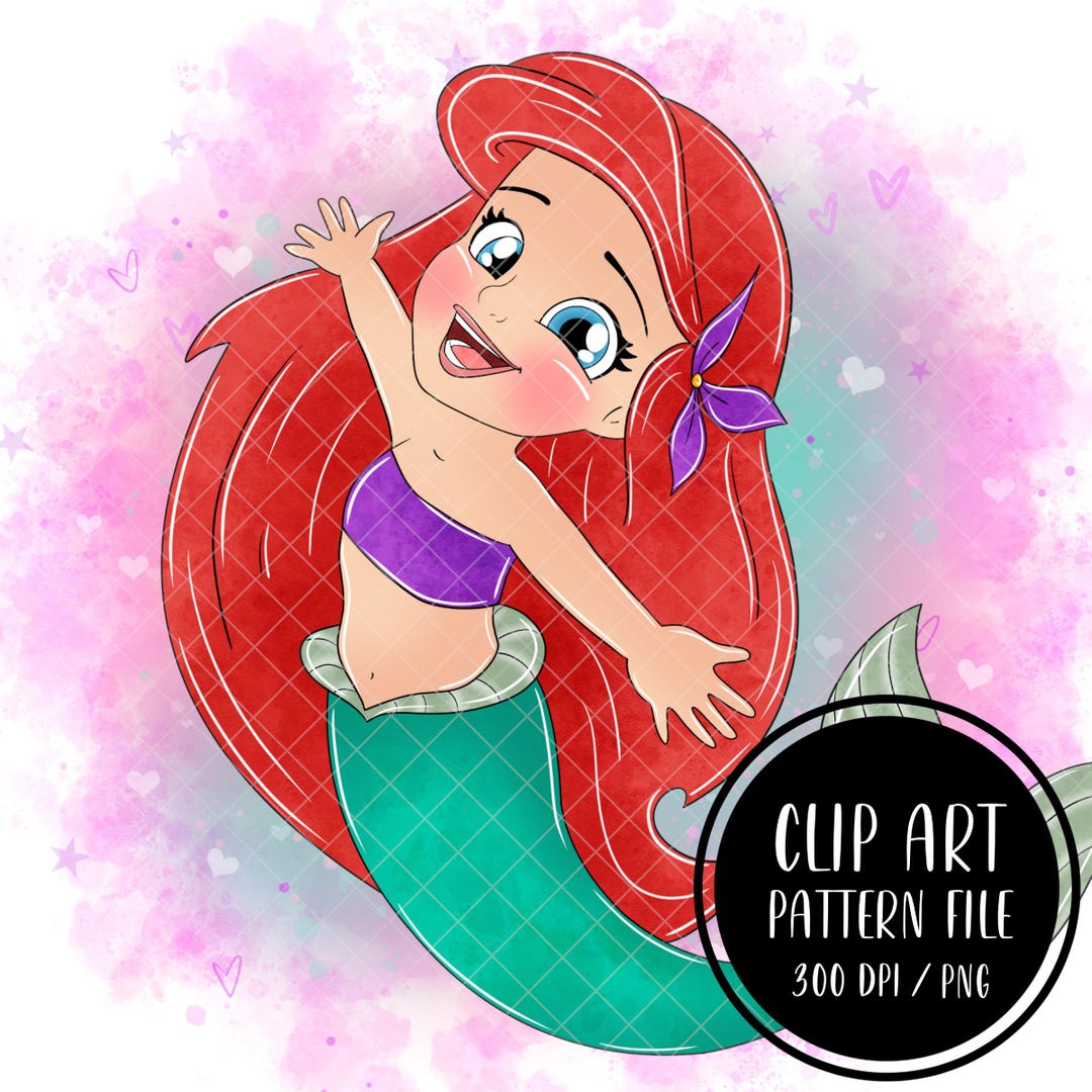 Baby Toddler Princess Ariel Clip Art, the Little Mermaid PNG Clip Art ...