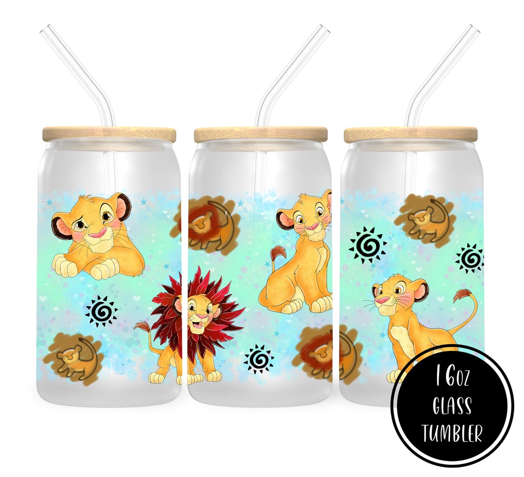 Lion King Simba Cup PNG File DIGITAL DOWNLOAD 16oz Glass Tumbler Design ...