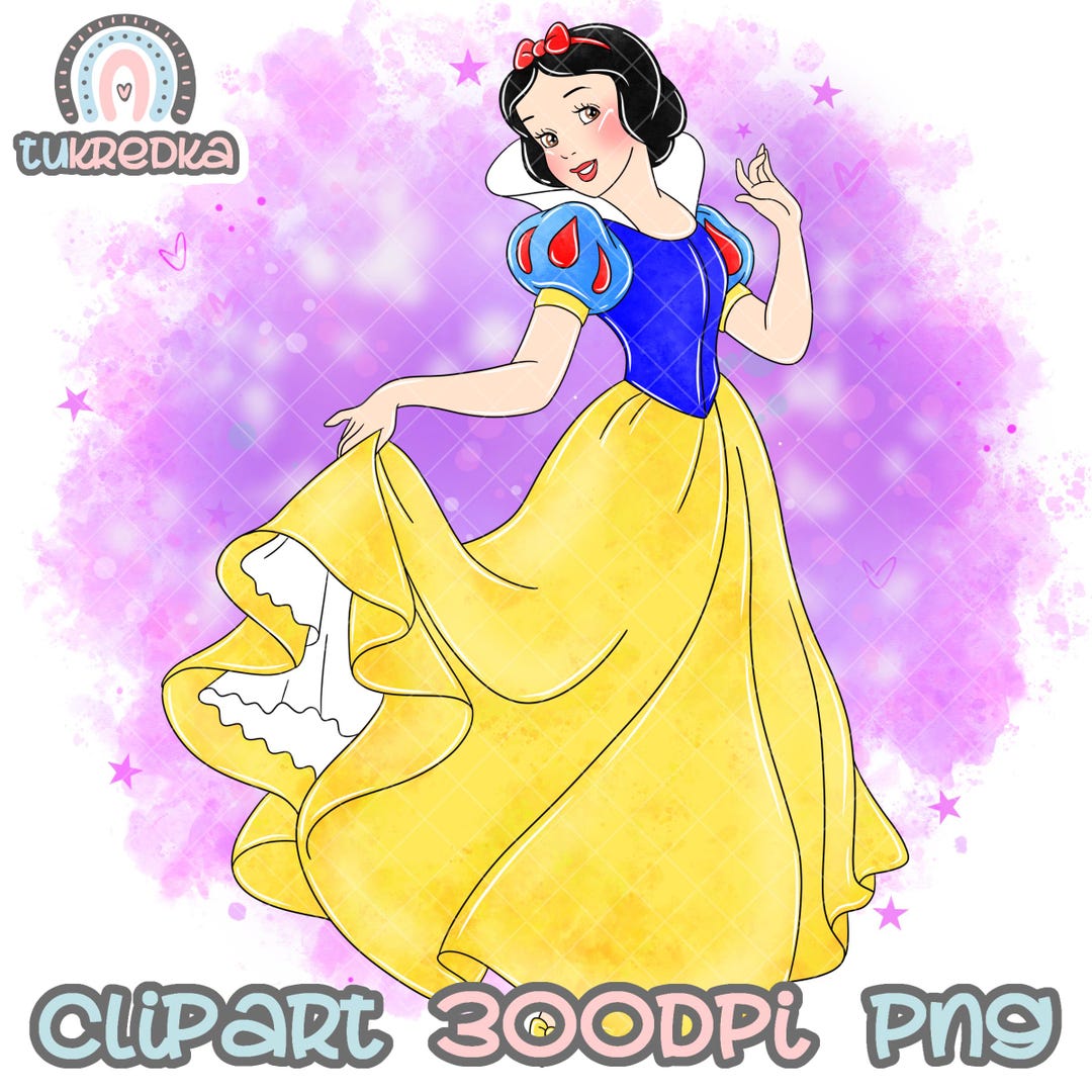 Princess Snow White Clip Art PNG, Cartoon Clipart Sublimation PNG ...
