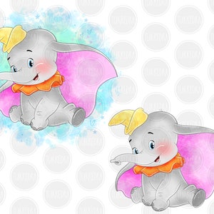 Dumbo Cute Clip Art PNG, Cartoon Dumbo Clipart Sublimation PNG - Etsy