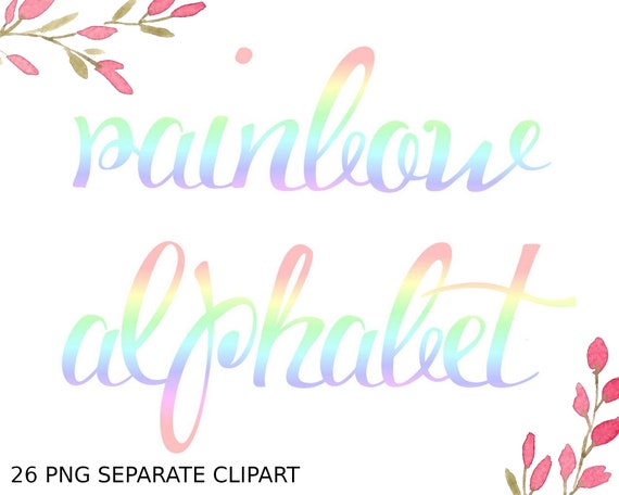 Rainbow Alphabet Clip Art Ombre Alphabet Letters Cards - Etsy Ireland