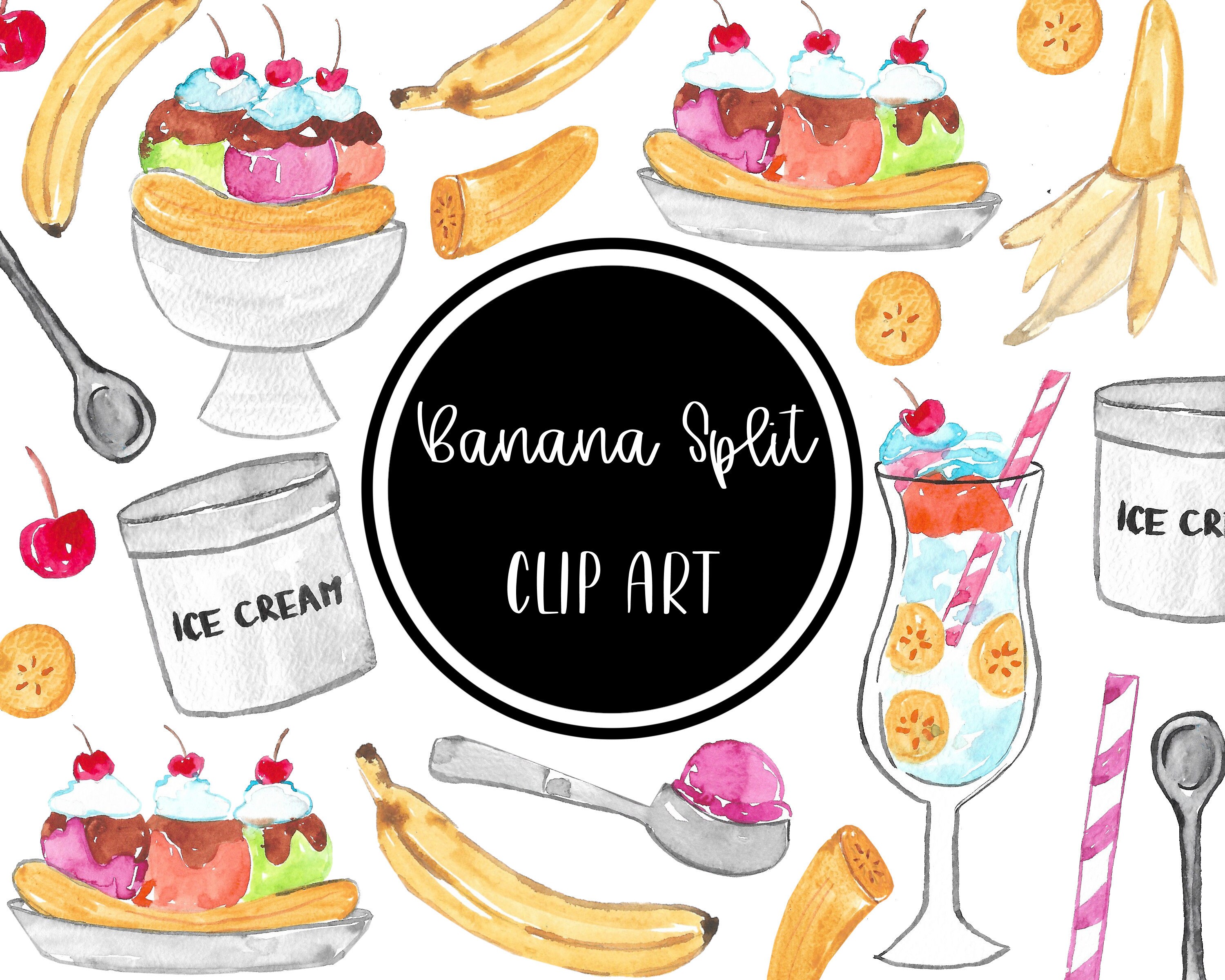 Free Clipart Of Banana Splits