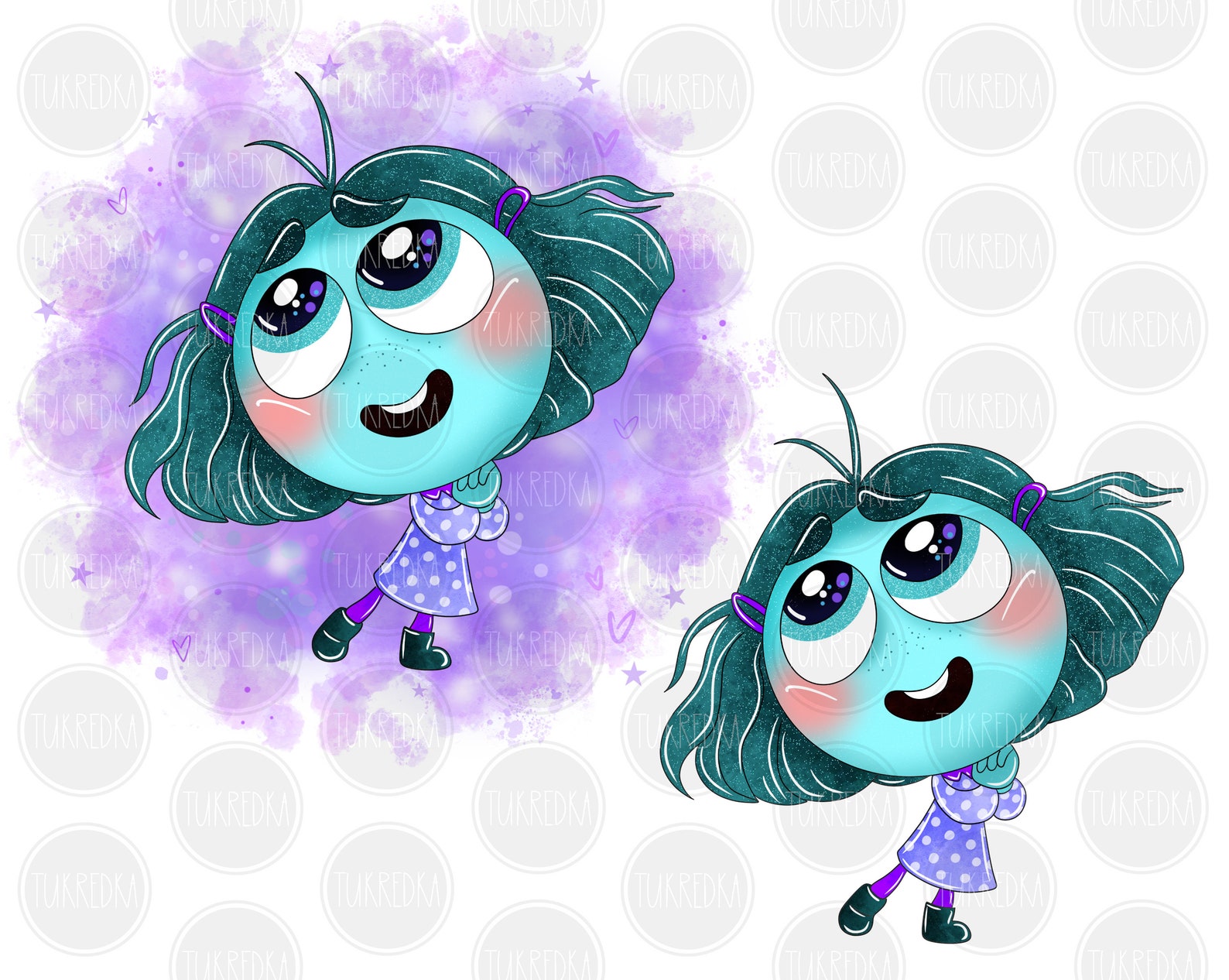 Inside Out Envy Clip Art PNG, Hand Drawn Cartoon Clipart Sublimation ...