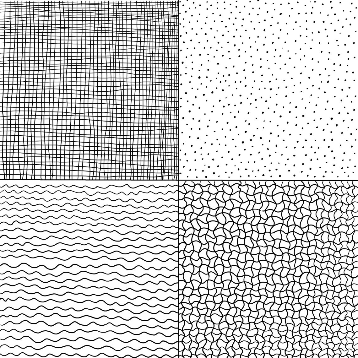 Digital Paper Doodle Black and White Digital Handn Draw | Etsy