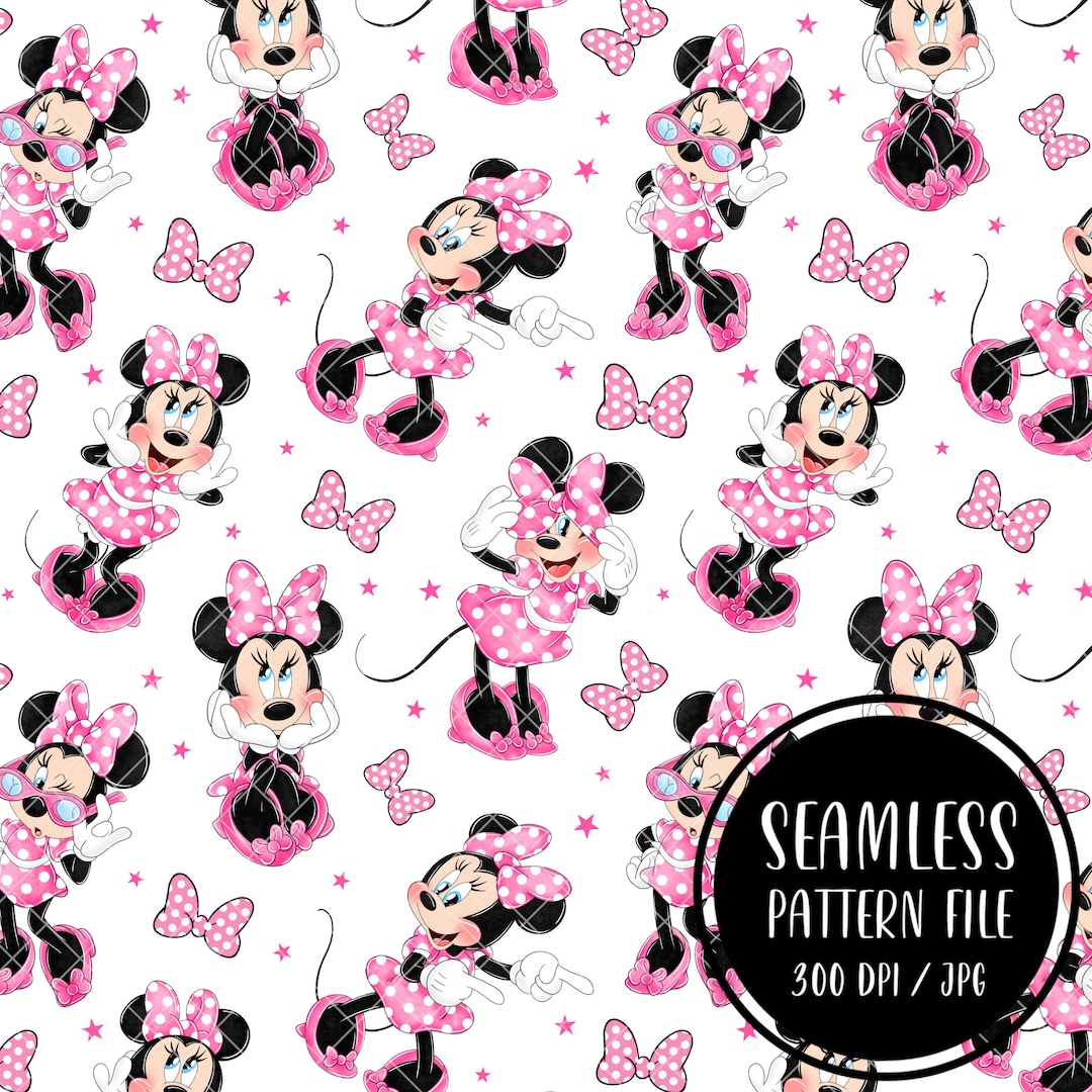 Minnie Mouse Seamless Pattern, Digital Paper Background Download Mickey ...