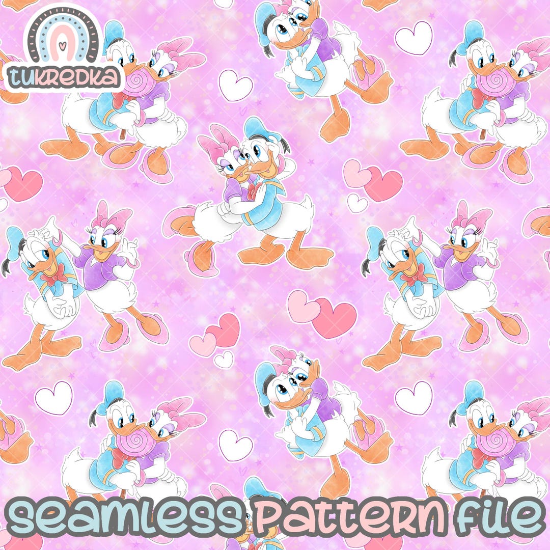 Donald Duck Daisy Seamless Pattern, Digital Paper Background, Mickey ...