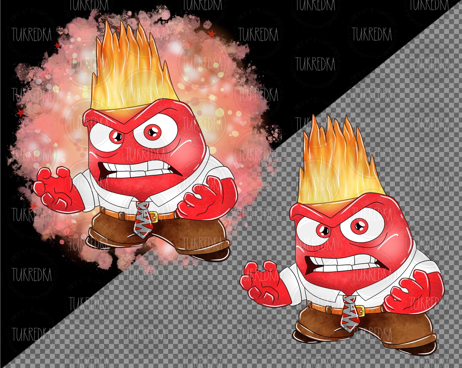 Inside Out Anger Clip Art PNG, Hand Drawn Cartoon Clipart Sublimation ...