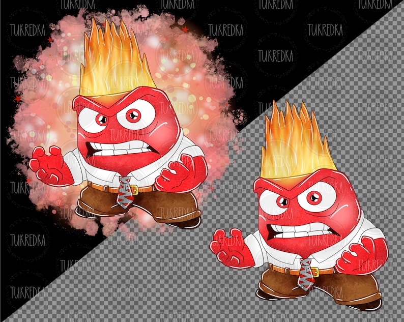 Inside Out Anger Clip Art PNG, Hand Drawn Cartoon Clipart Sublimation ...