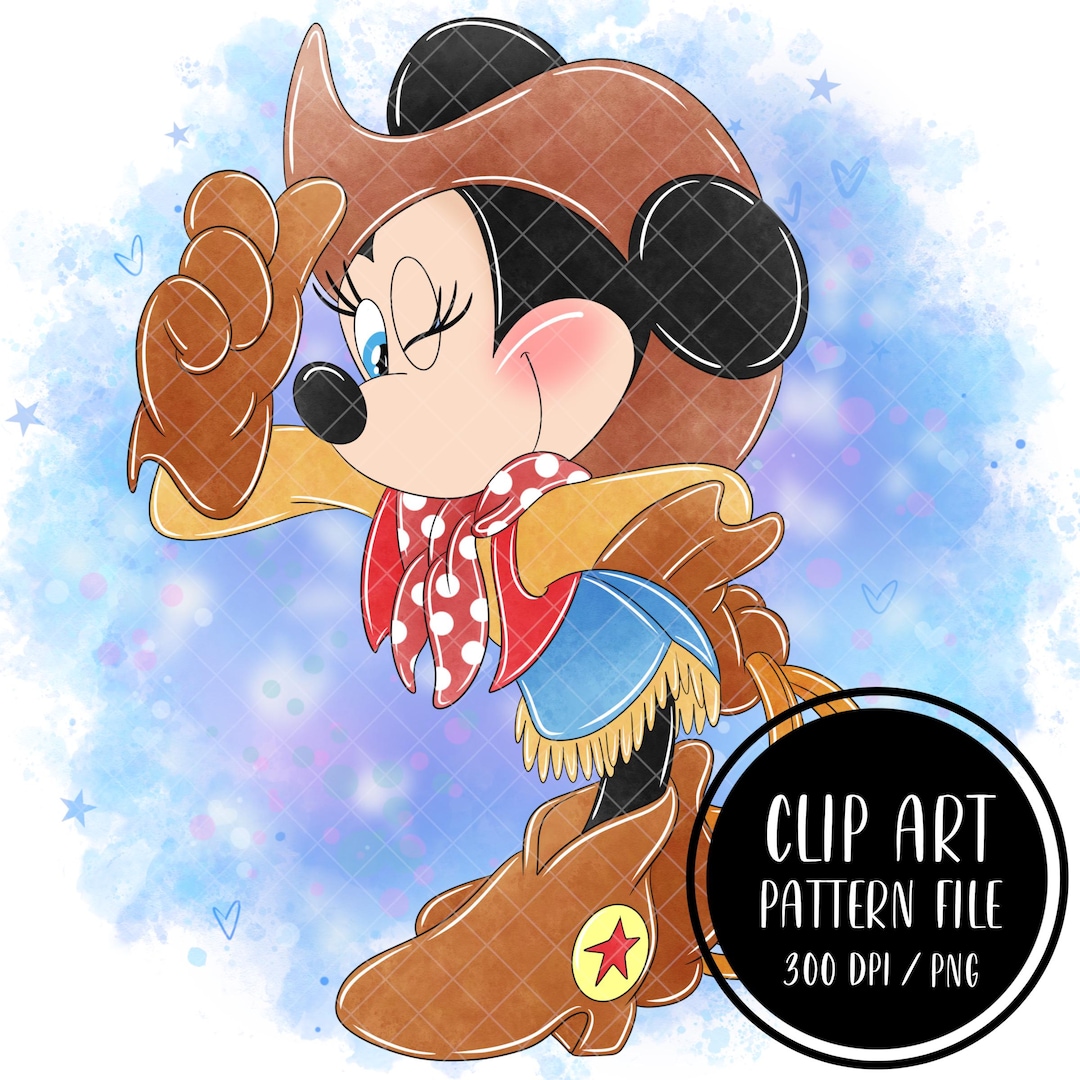 Minnie Mouse Cowboy Clipart, PNG Clip Art, Cartoon Sublimation PNG - Etsy