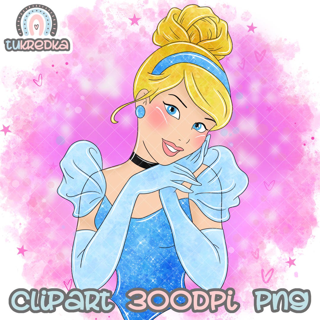 Princess Cinderella Clip Art Png Clip Art Cartoon Sublimation Png Etsy