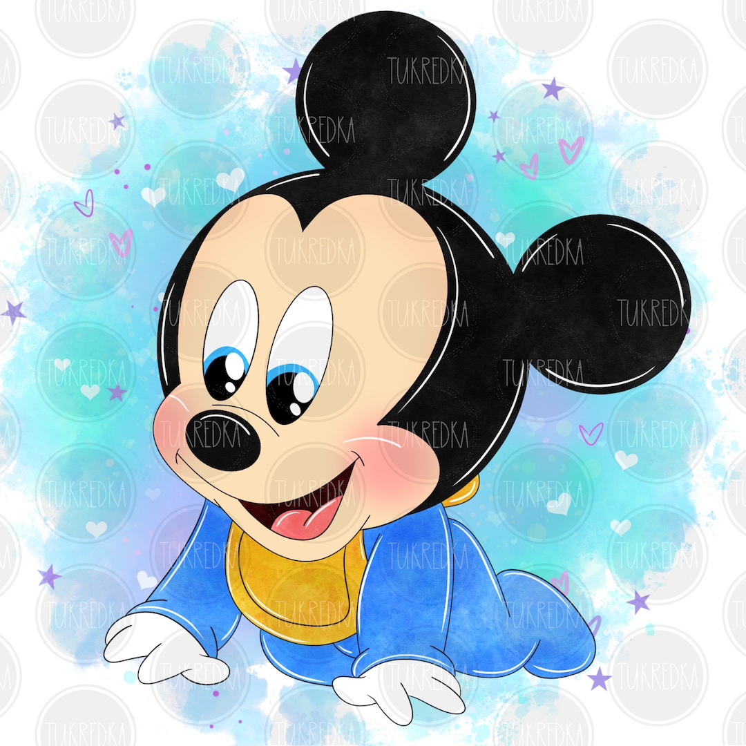 Baby Mickey Mouse Clipart, PNG Clip Art, Cartoon Sublimation PNG - Etsy