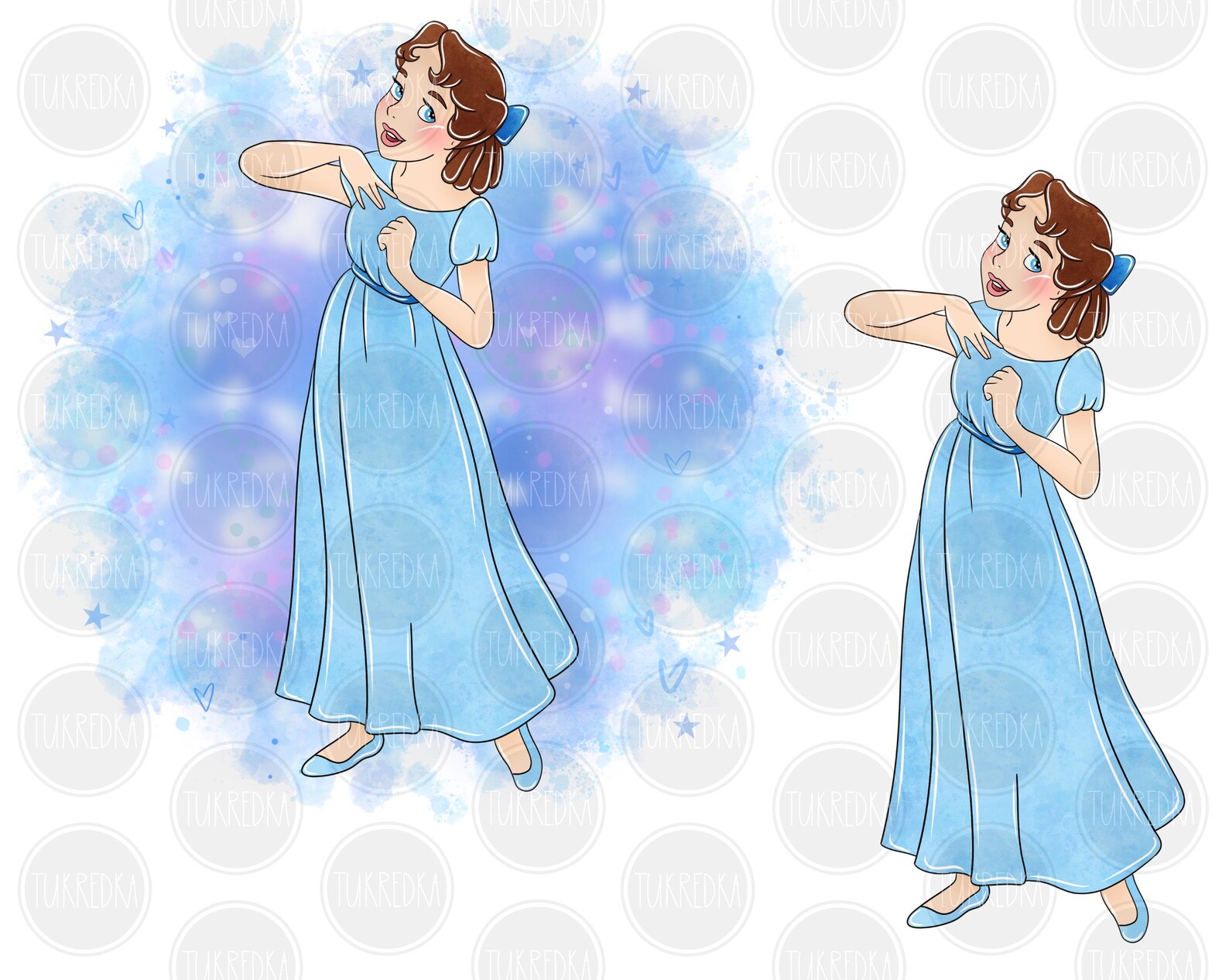 Peter Pan Wendy Cute Clip Art PNG, Cartoon Clipart Sublimation PNG ...