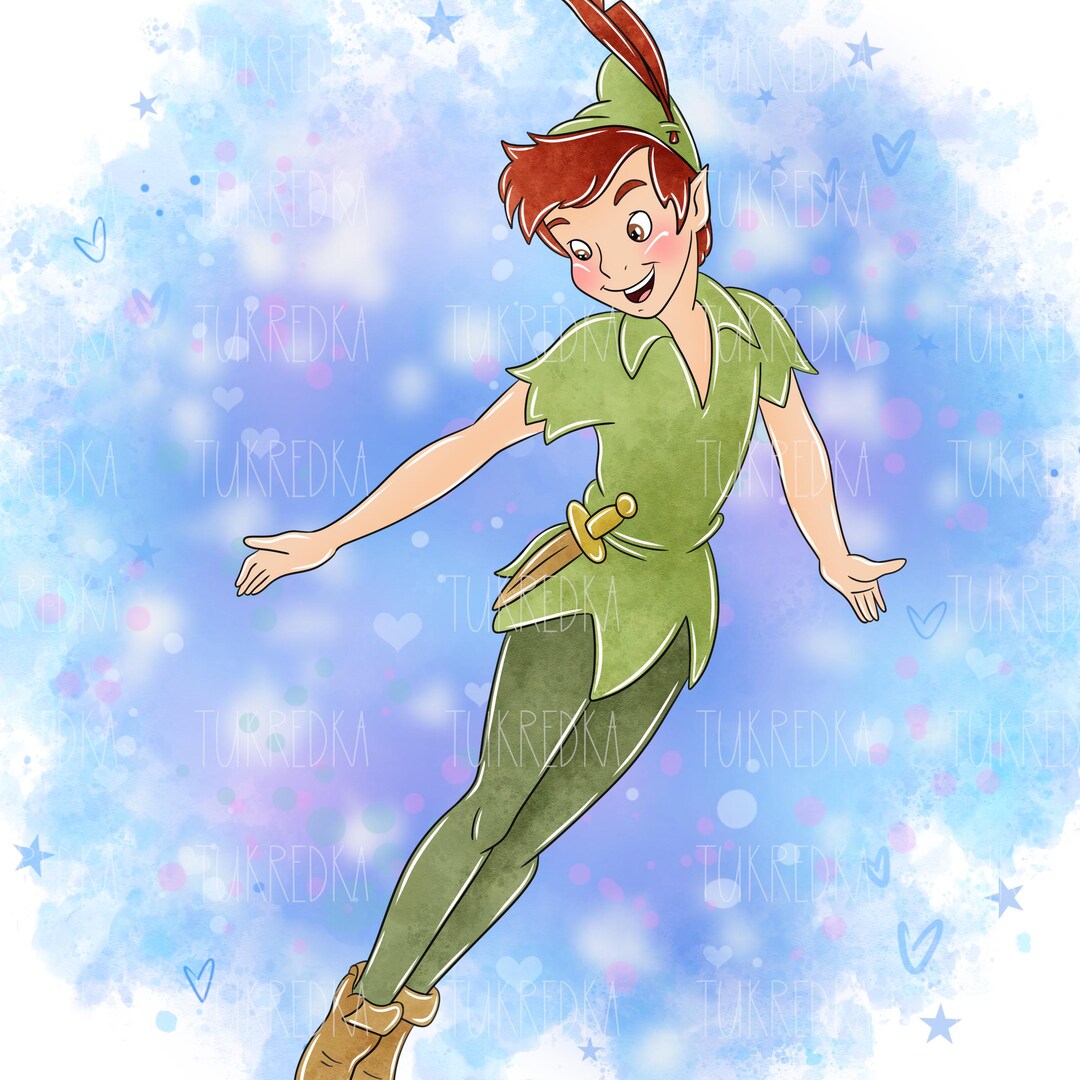 Peter Pan Cute Clip Art PNG, Cartoon Clipart Sublimation PNG - Etsy