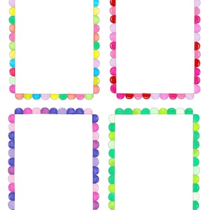 Frames Doodle Border Rainbow Clipart Handpainted Digital Clipart Frame ...