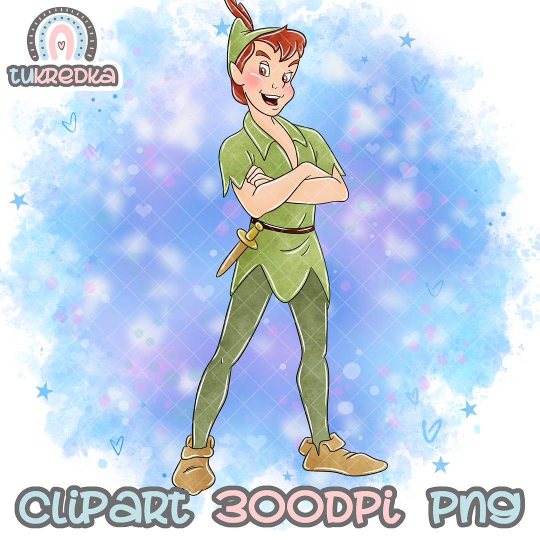 Peter Pan Cute Clip Art PNG, Cartoon Clipart Sublimation PNG Cartoon ...