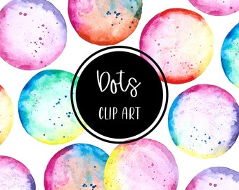 Rainbow Splash Splotches Watercolor Handpainted Digital - Etsy