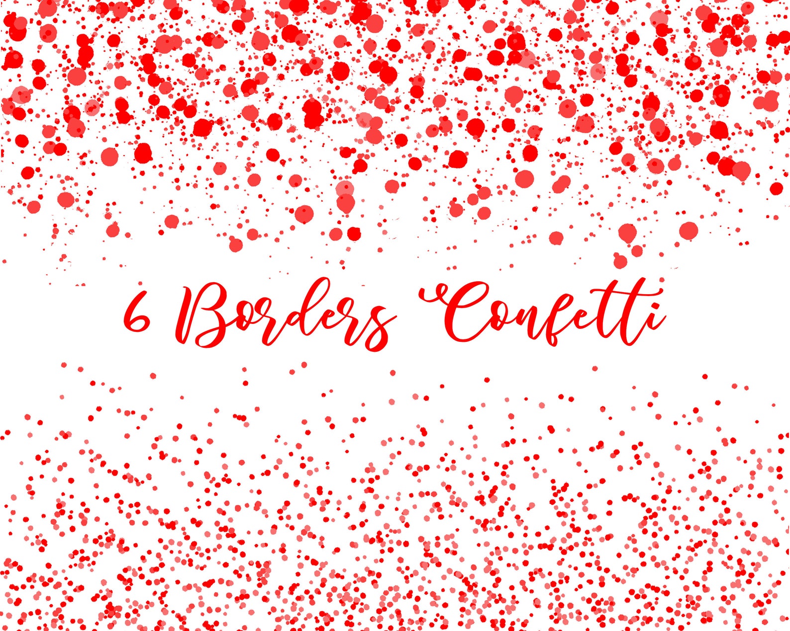 Digital Confetti Red Border Confetti Clipart Confetti - Etsy
