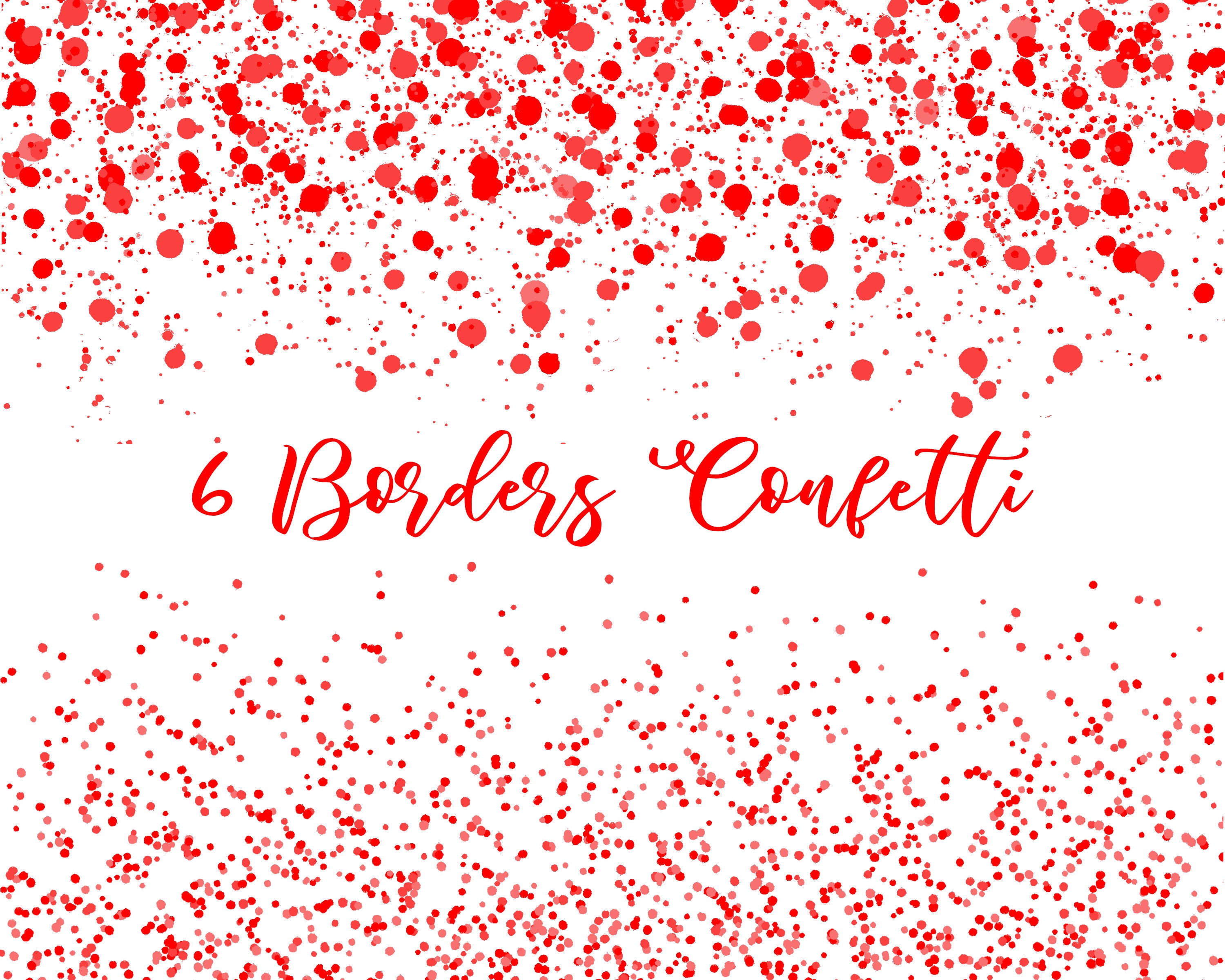 Digital Confetti Red Border Confetti Clipart Confetti - Etsy