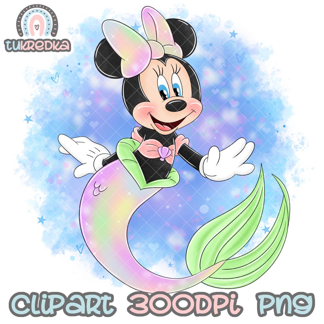Minnie Mouse Mermaid Clipart, PNG Clip Art, Mickey Mouse and Friends ...
