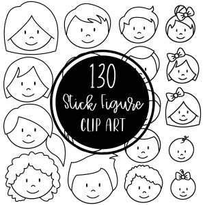 130 Stick Figure Heads Clipart Clip Art, Stick People Family, Download ...