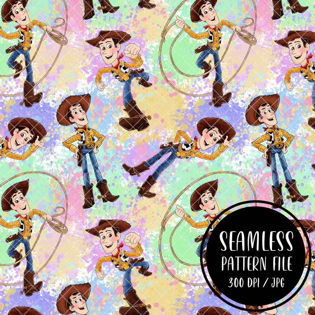 Toy Story Woody Seamless Pattern, Digital Paper Background Download ...